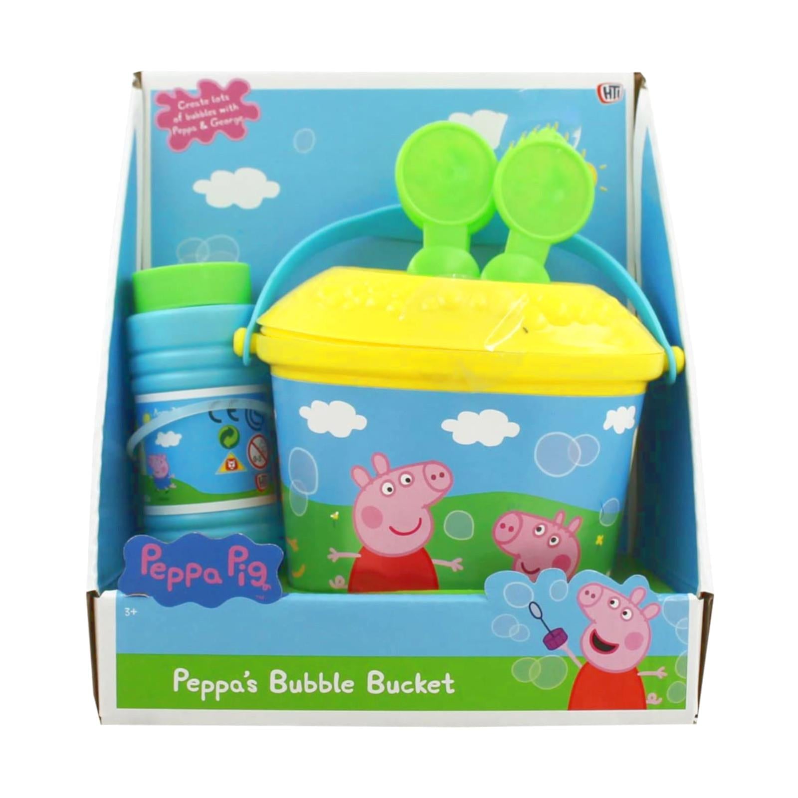 HTI Peppa Pig Bubble Bucket 3 Bubble Wands Dip & Wave – Clearance Center
